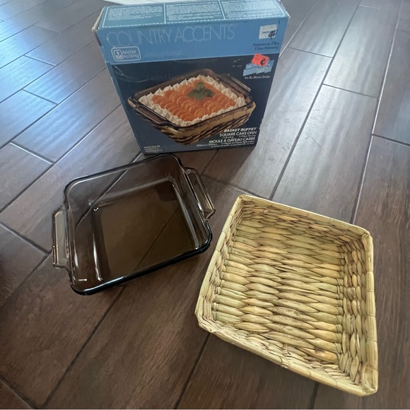 Anchor Hocking | Kitchen | Vintage Anchor Hocking Brown Glass Basket ...